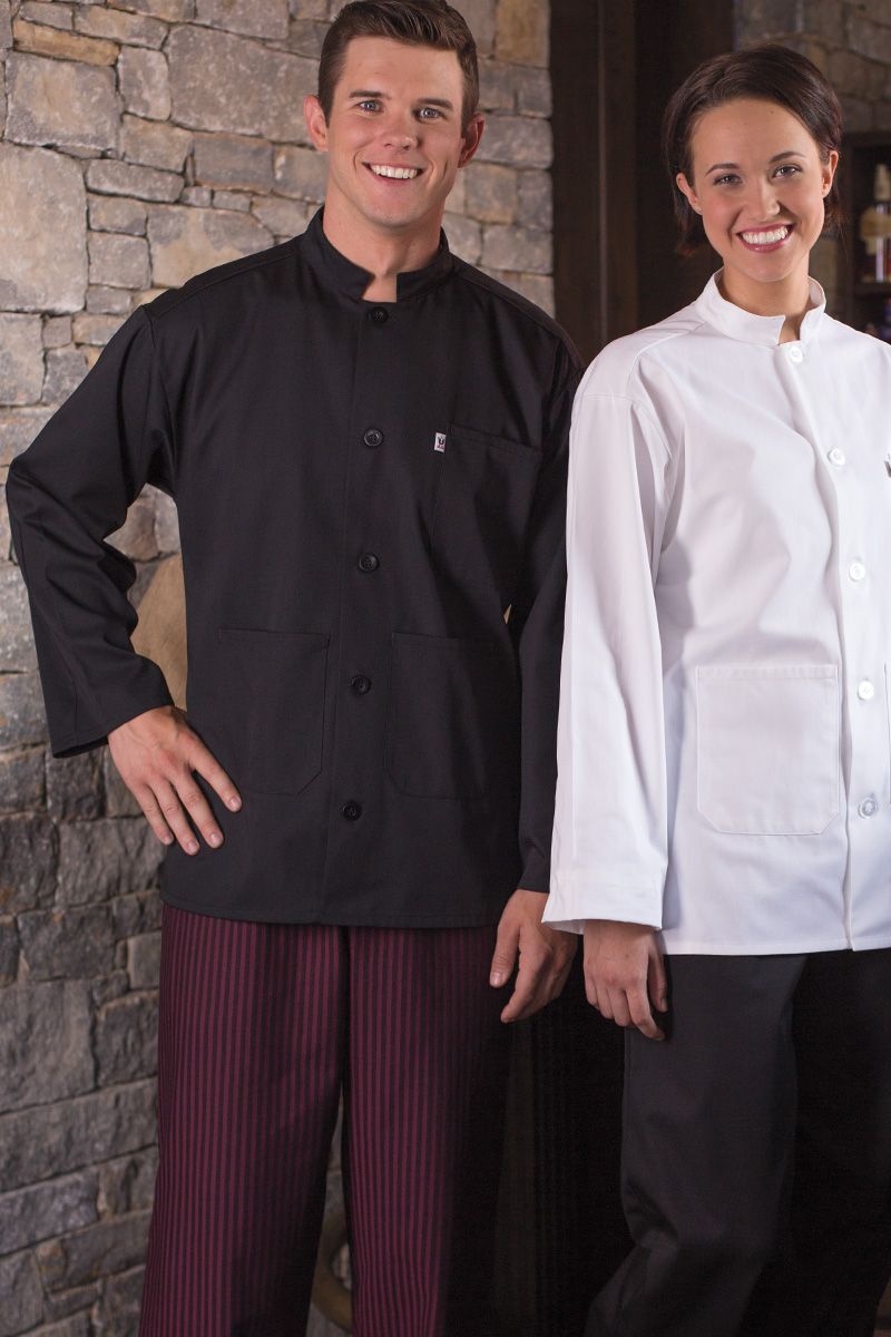 Black Single-Breasted Server Coat – UniformsInStock.com