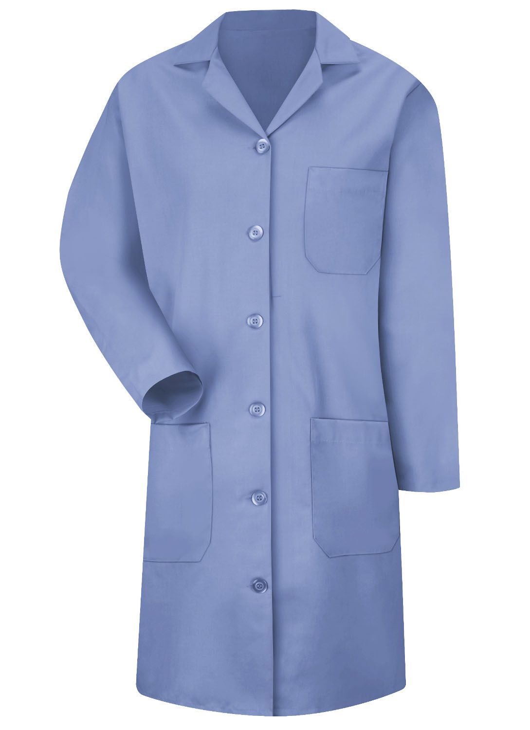 Women's Light Blue 6-Button Front Lab Coat – UniformsInStock.com