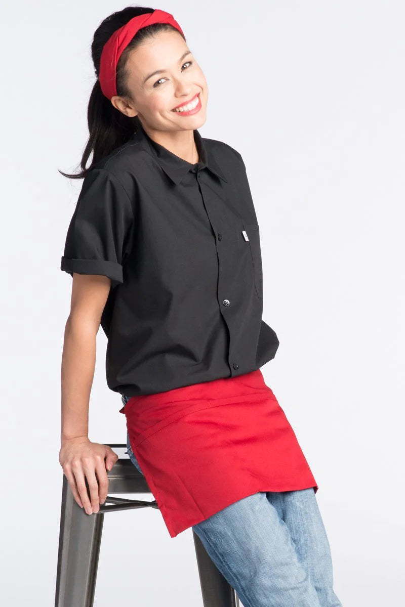 Red Waist Apron (3 Pockets) – UniformsInStock.com